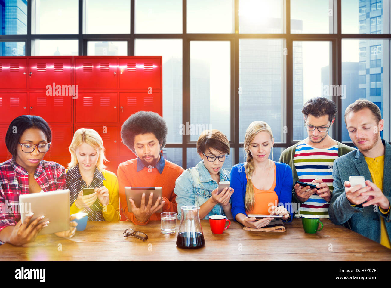 People Social Networking Online Browsing Internet Concept Stock Photo ...