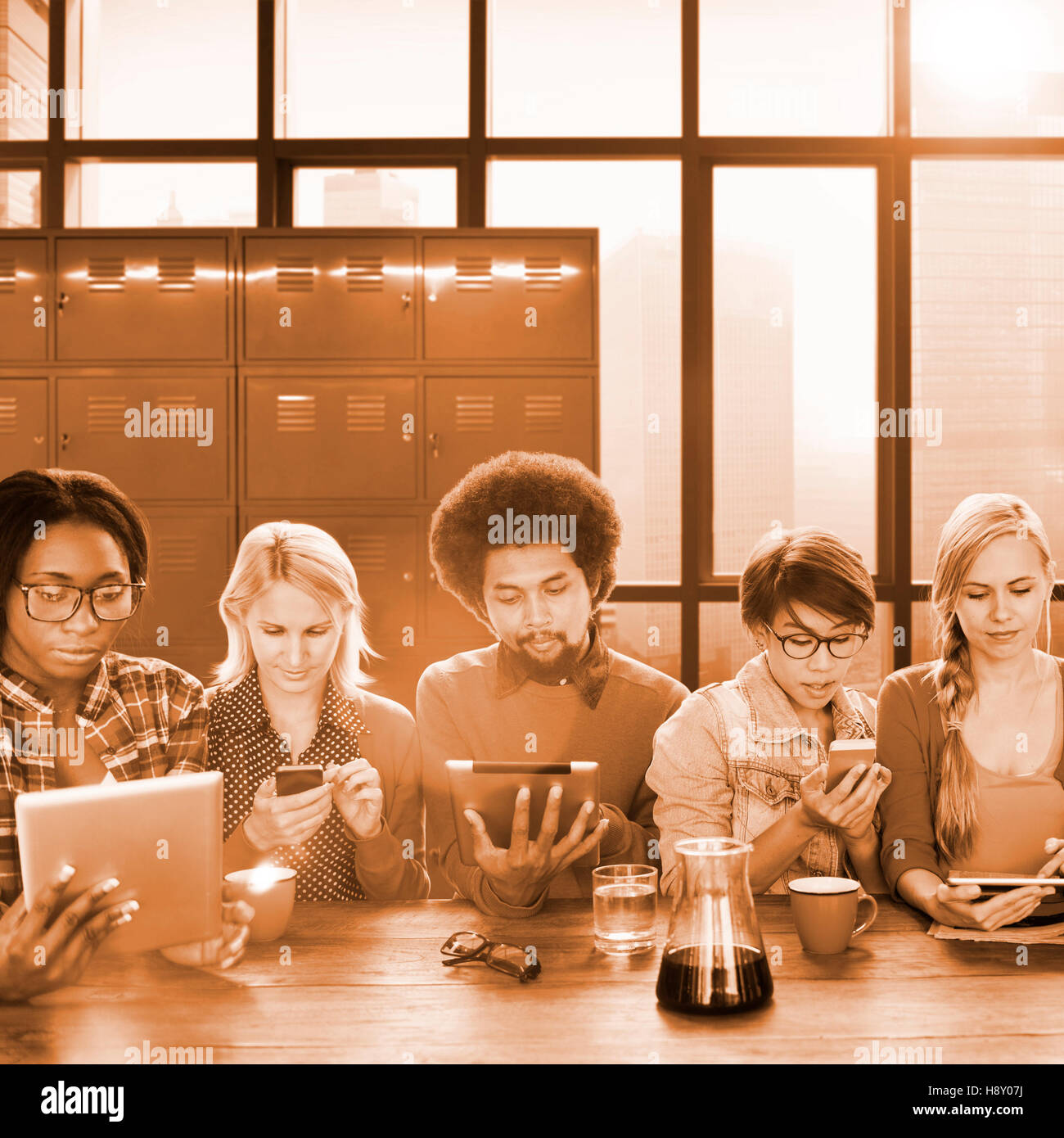 People Social Networking Online Browsing Internet Concept Stock Photo ...