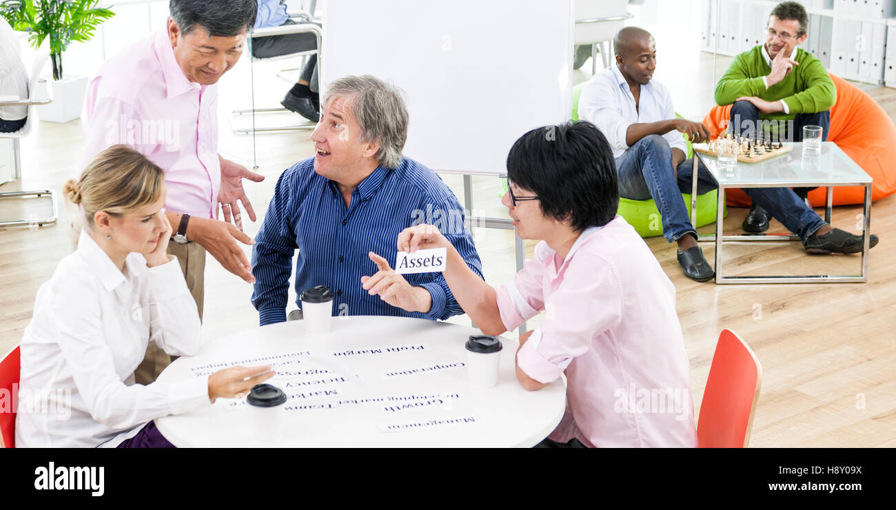 Business People Meeting Thinking Analysis Concept Stock Photo - Alamy