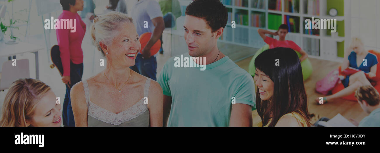 Group of Student in the Classroom Discussion Concept Stock Photo - Alamy