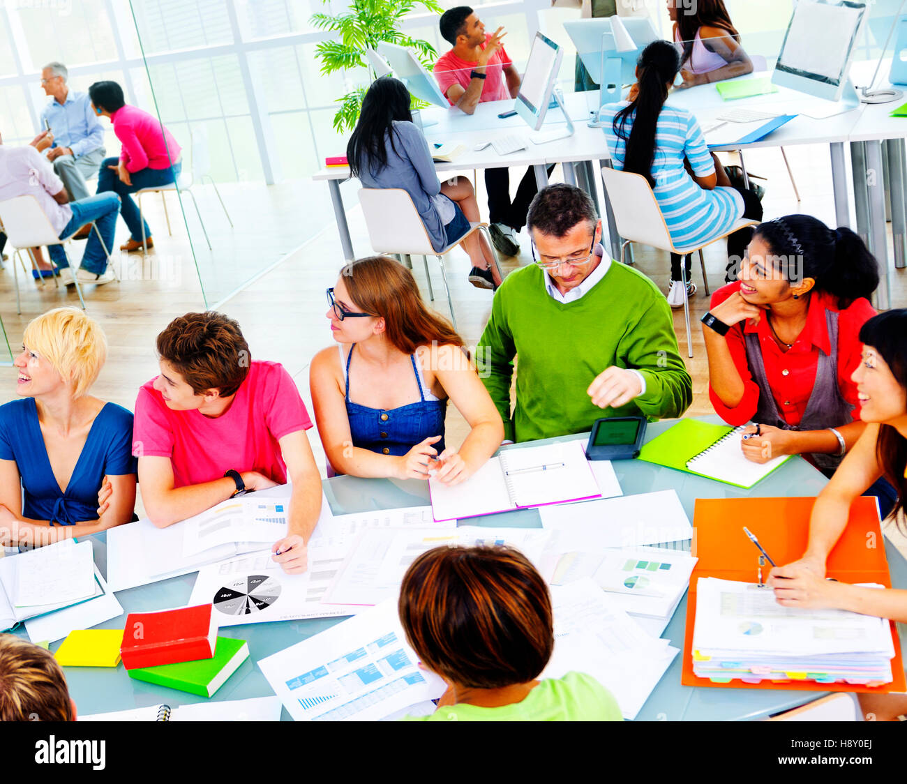 Students University Studying Professor Communication Concept Stock ...