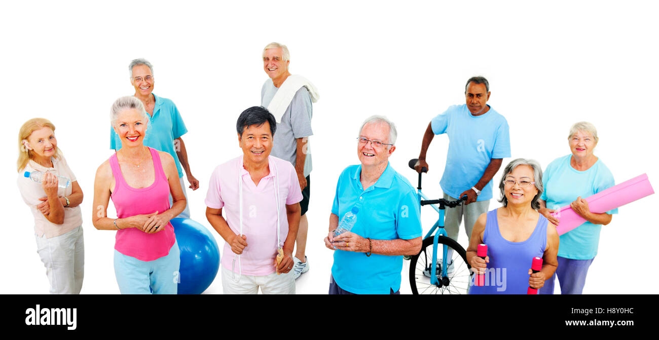 Group Healthy People Fitness Exercise Gym Concept Stock Photo - Alamy
