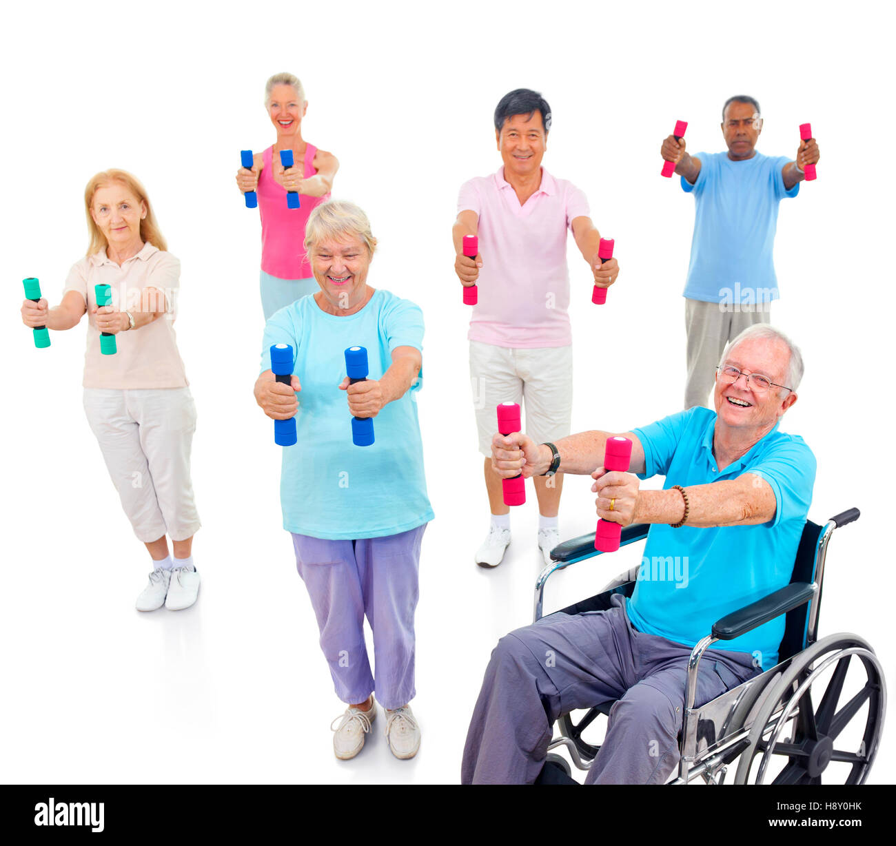 Group Healthy People Fitness Exercise Togetherness Concept Stock Photo ...