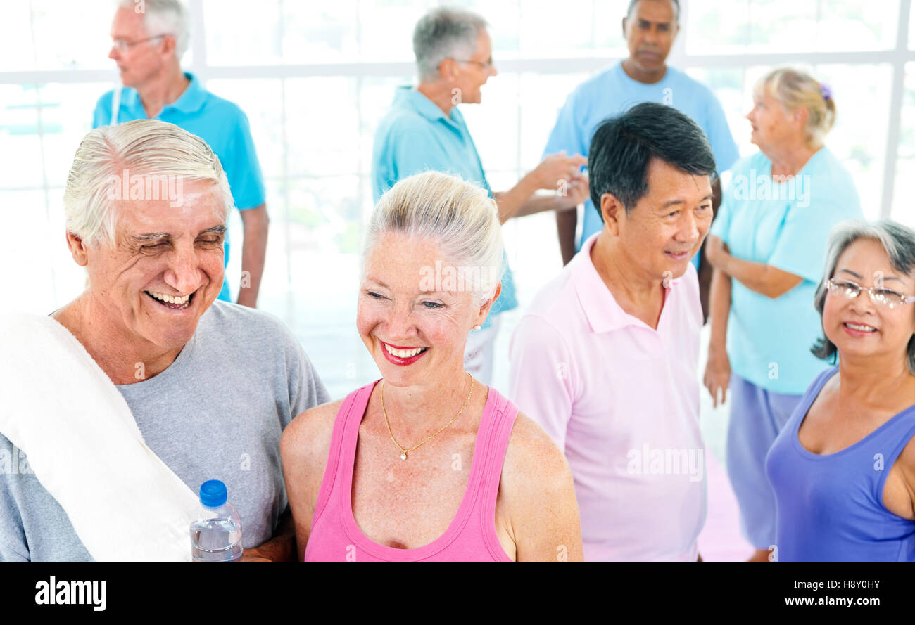 Group of Healthy People in the Fitness Exercising Concept Stock Photo ...