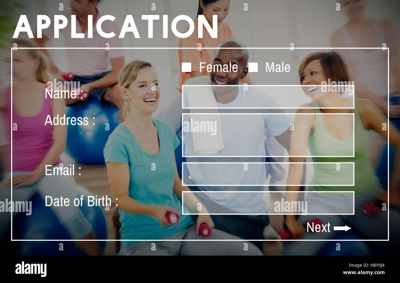 Application Form Interface Webpage Register Concept Stock Photo - Alamy