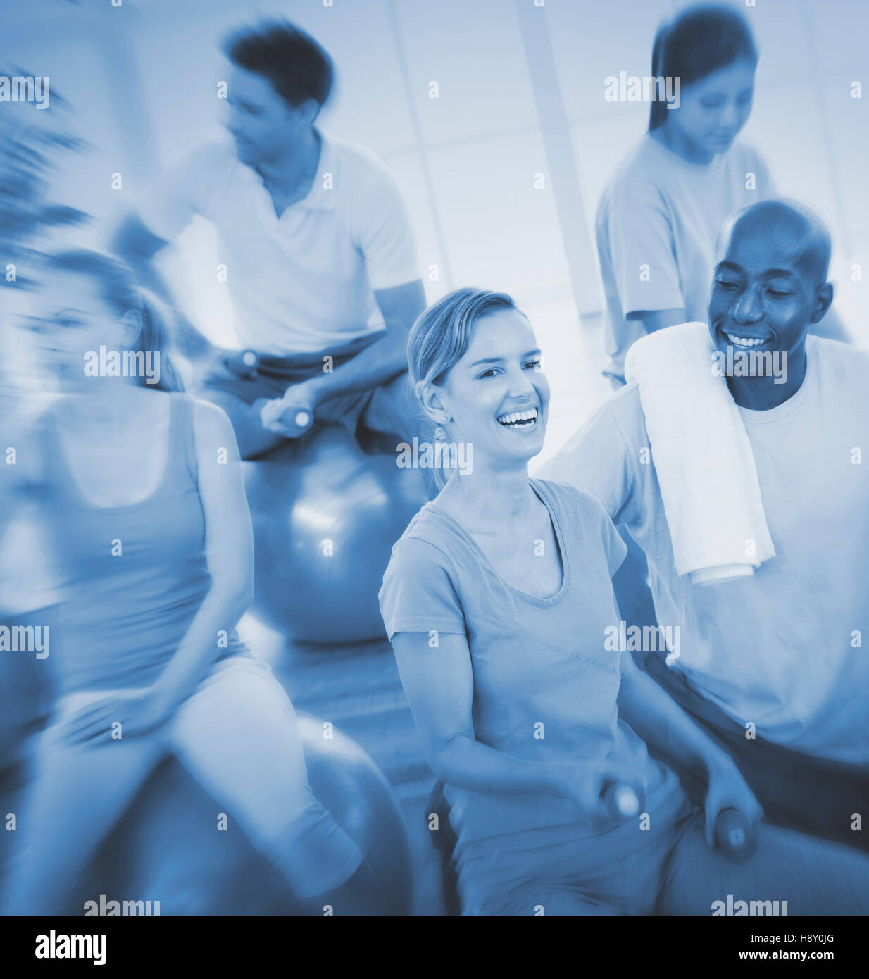 Group of Healthy People Excercising Fitness Concept Stock Photo - Alamy