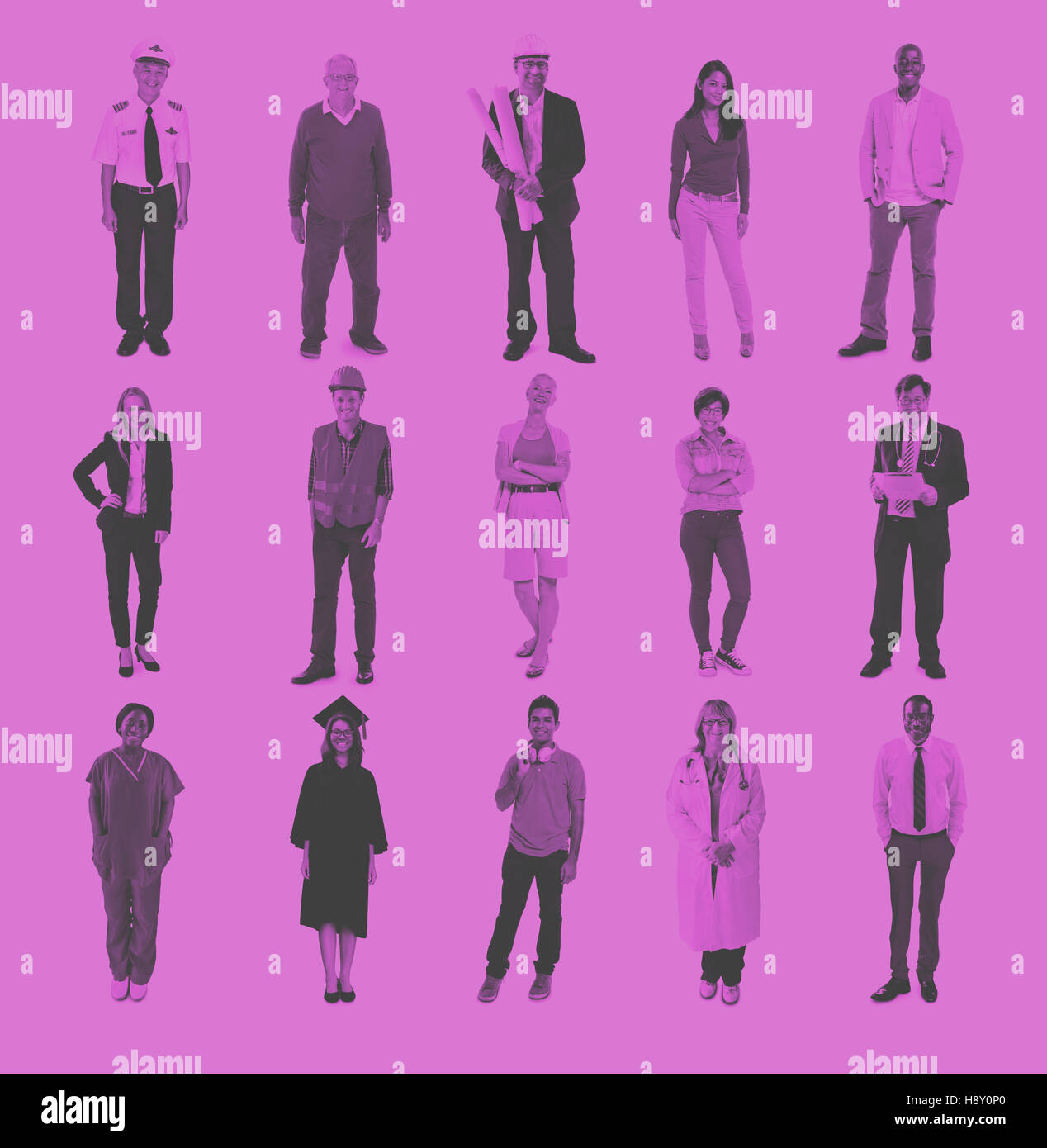 Group of Diverse Colorful Cheerful People Concept Stock Photo - Alamy