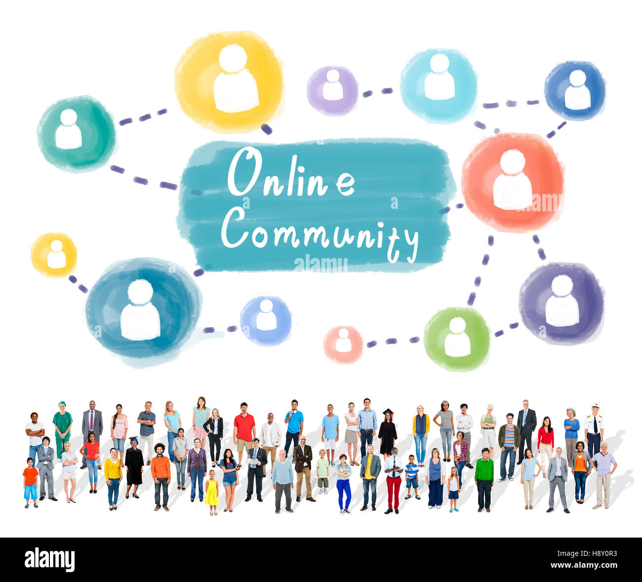 Online Community Sharing Communication Society Concept Stock Photo - Alamy