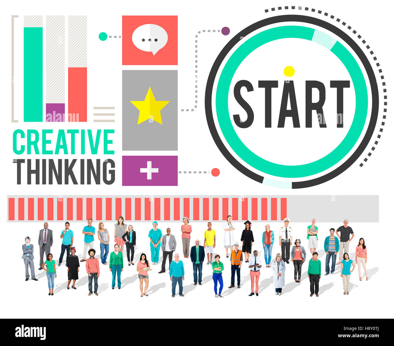 Start Begining Forward Direction Motivation Concept Stock Photo - Alamy