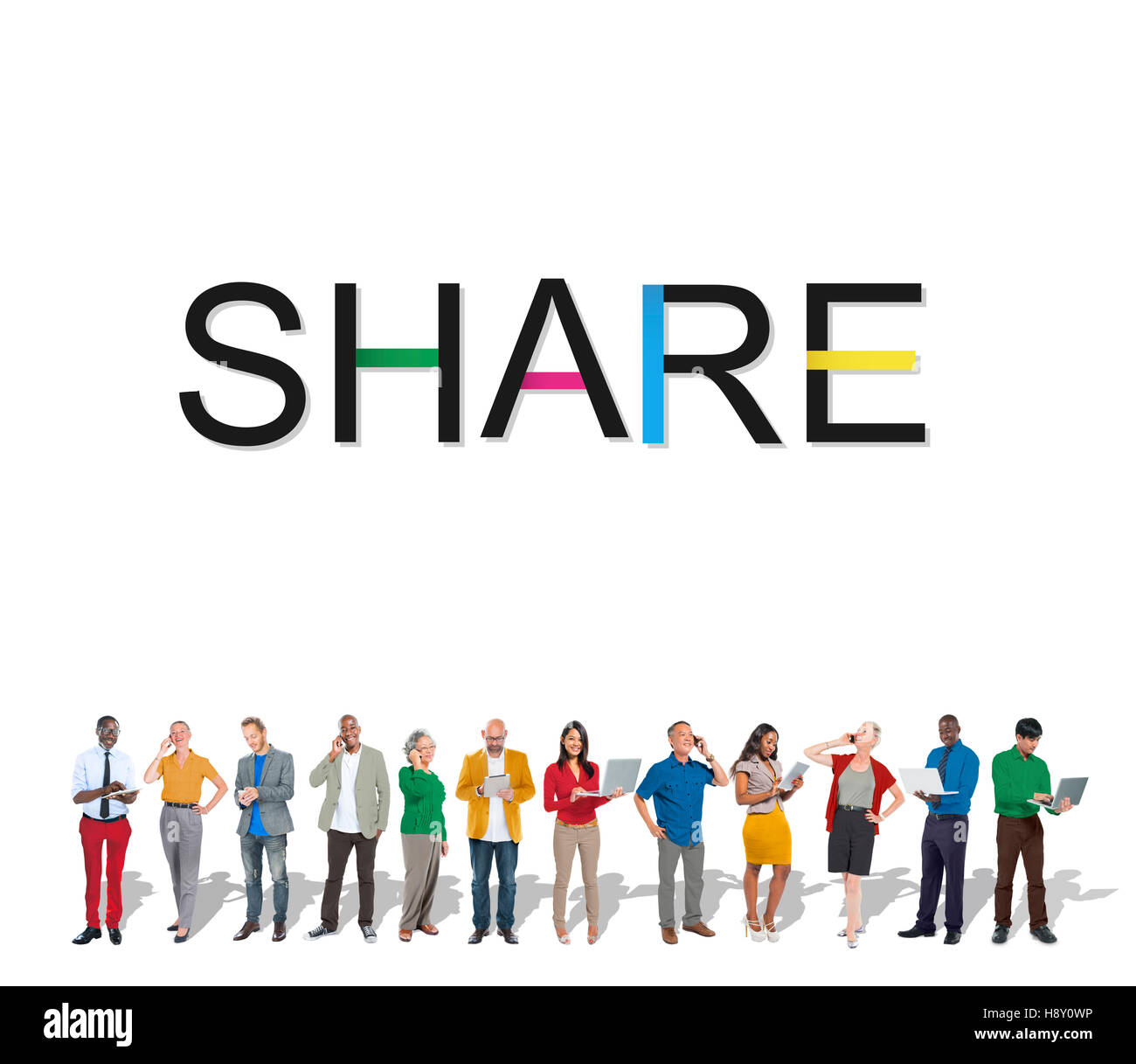 Share Sharing Networking Social Network Concept Stock Photo - Alamy
