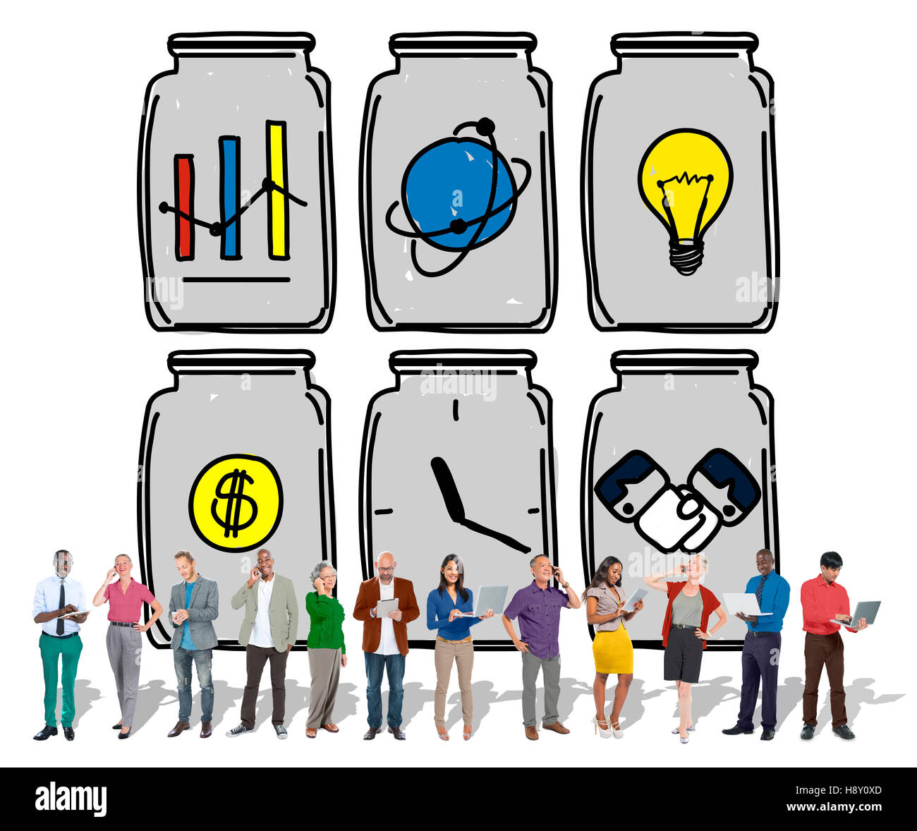 Planning FInancial Interaction Connection Social Concept Stock Photo ...