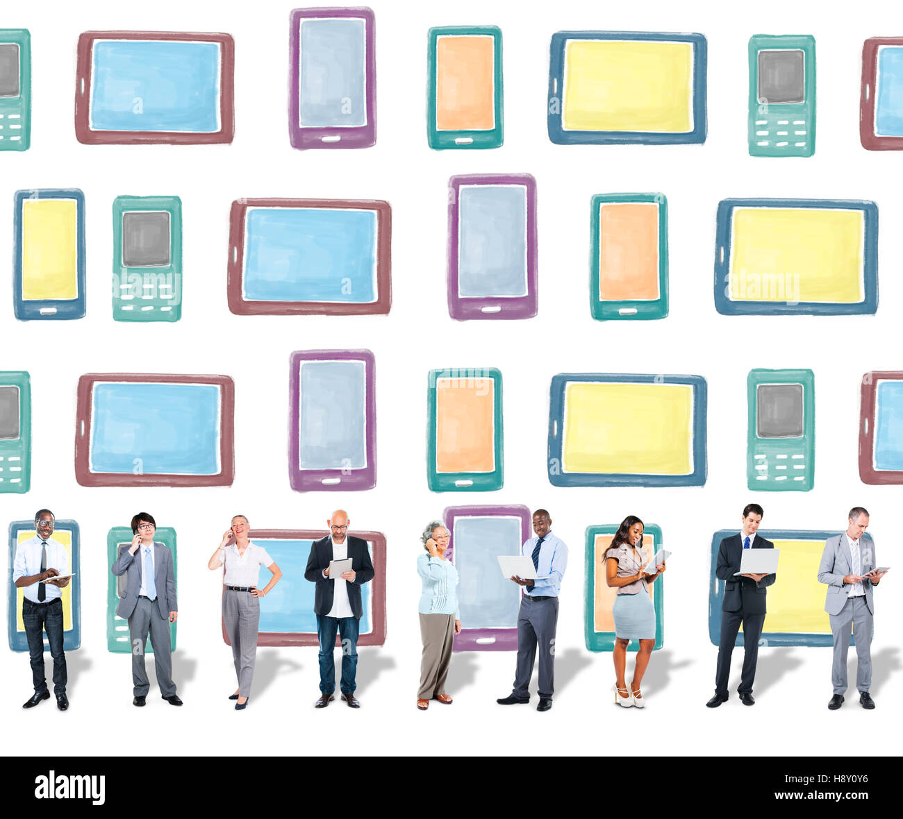 Digital Devices Technology Graphics Connection Concept Stock Photo - Alamy