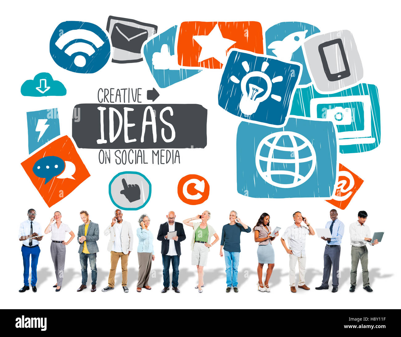 Ideas Creative Social Media Social Networking Vision Concept Stock ...