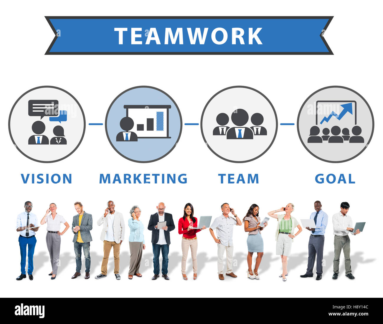 Business People Digital Device Connection Teamwork Concept Stock Photo ...