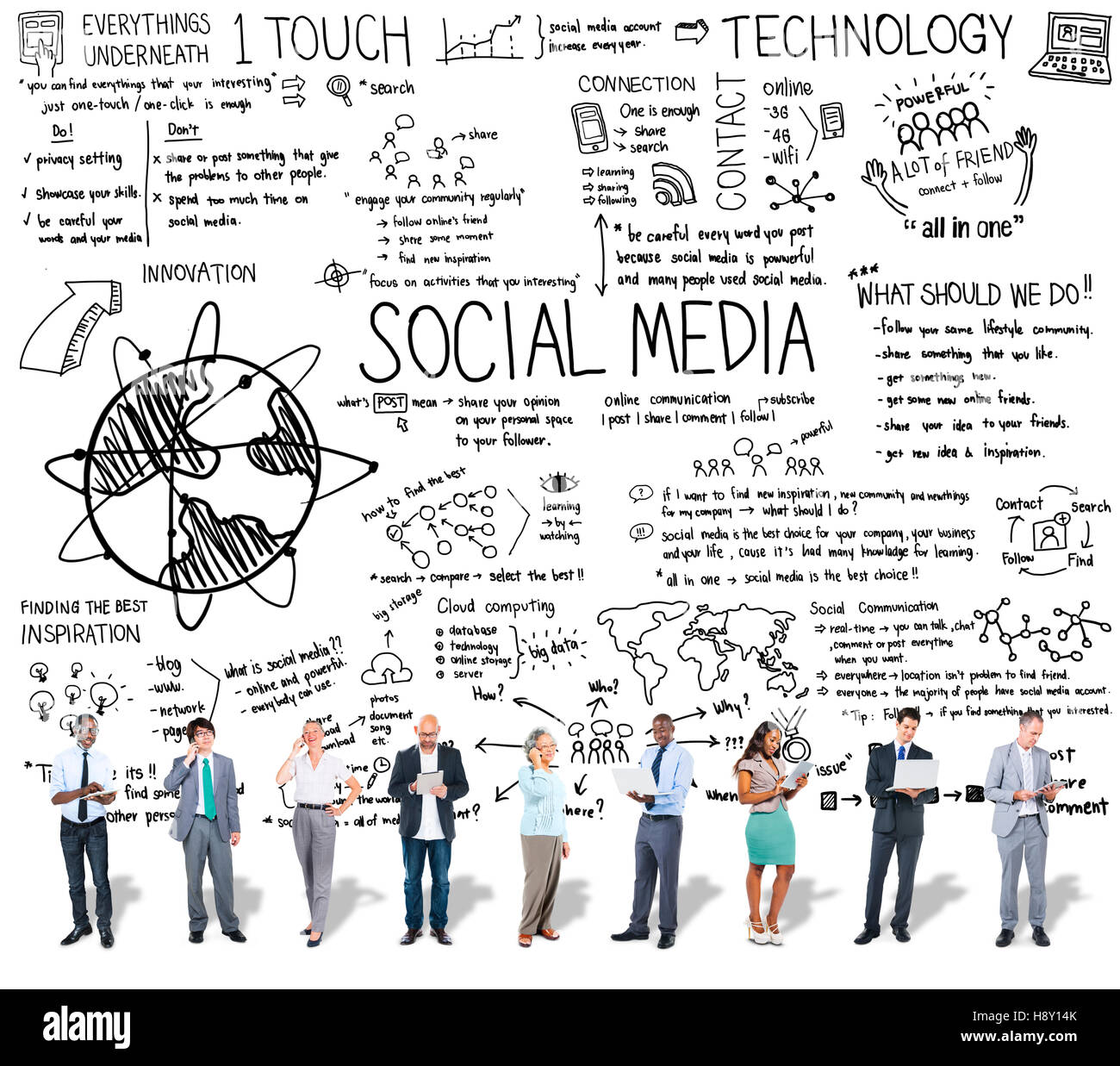Social Media Technology Global Communication Concept Stock Photo - Alamy
