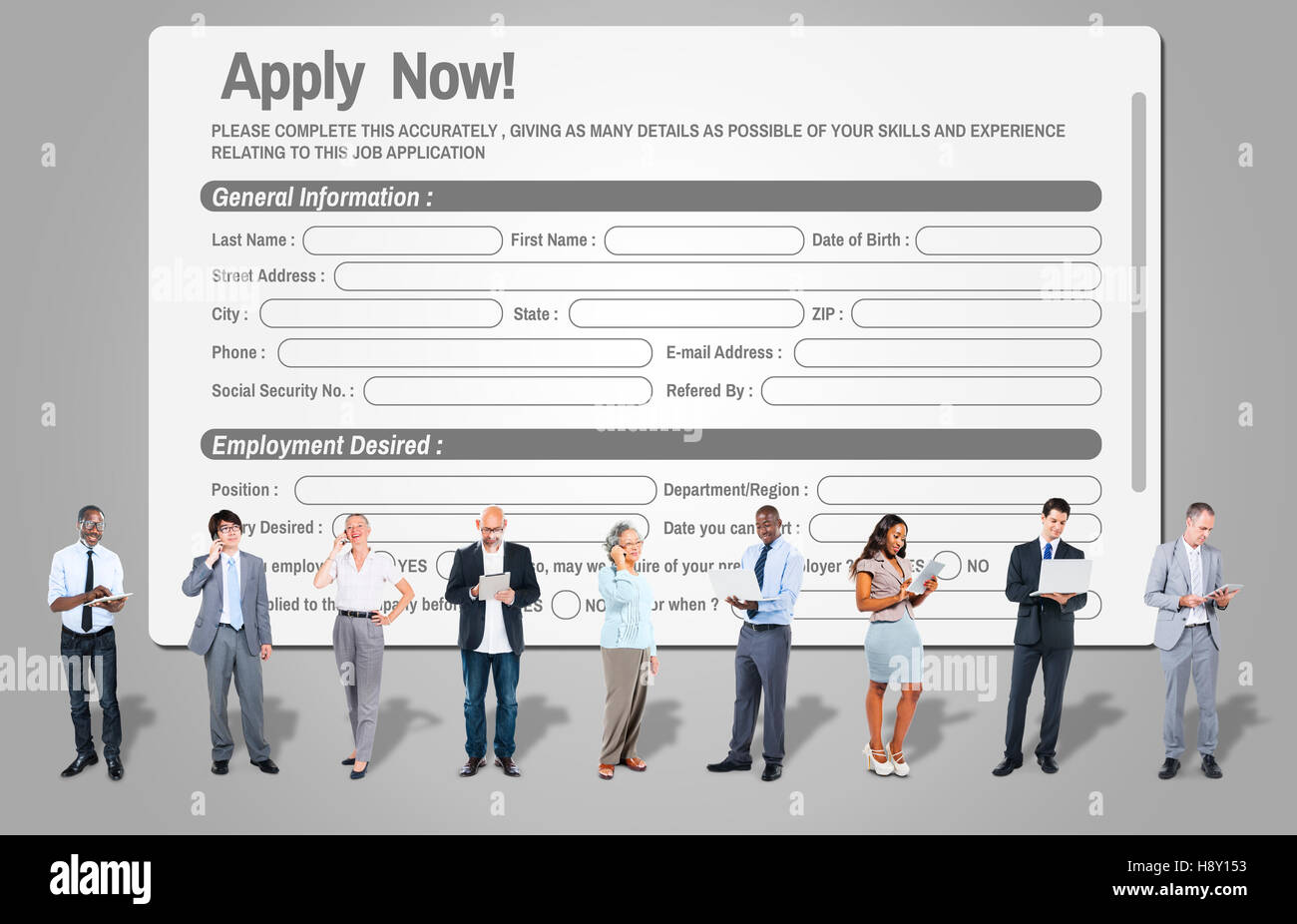 Online Web Job Application Form Concept Stock Photo - Alamy