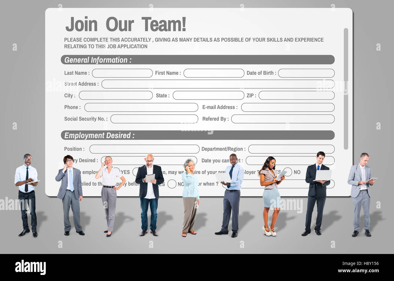 Online Web Job Application Form Concept Stock Photo - Alamy