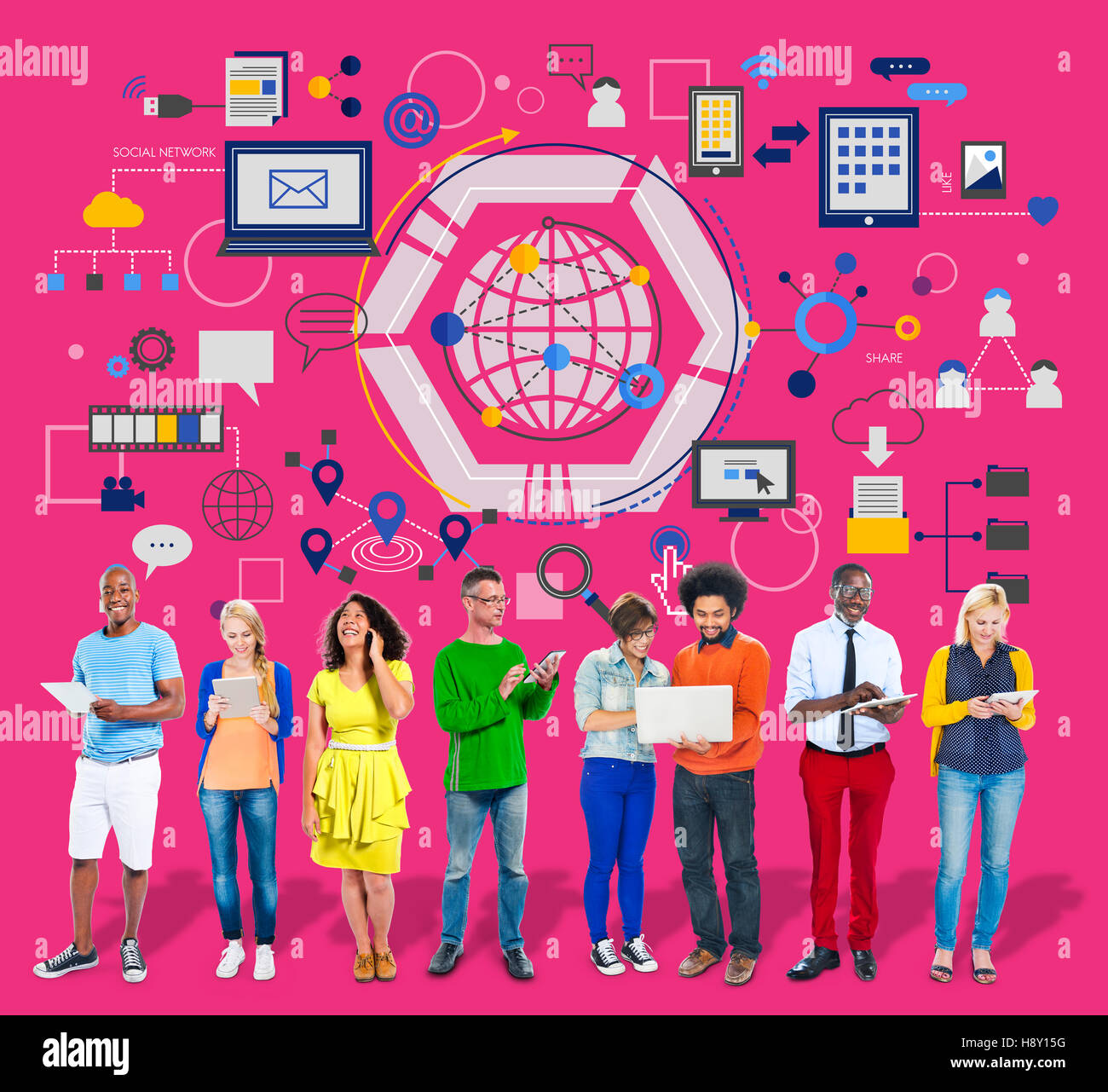 Connecting Connection Computer Digital Data Concept Stock Photo - Alamy