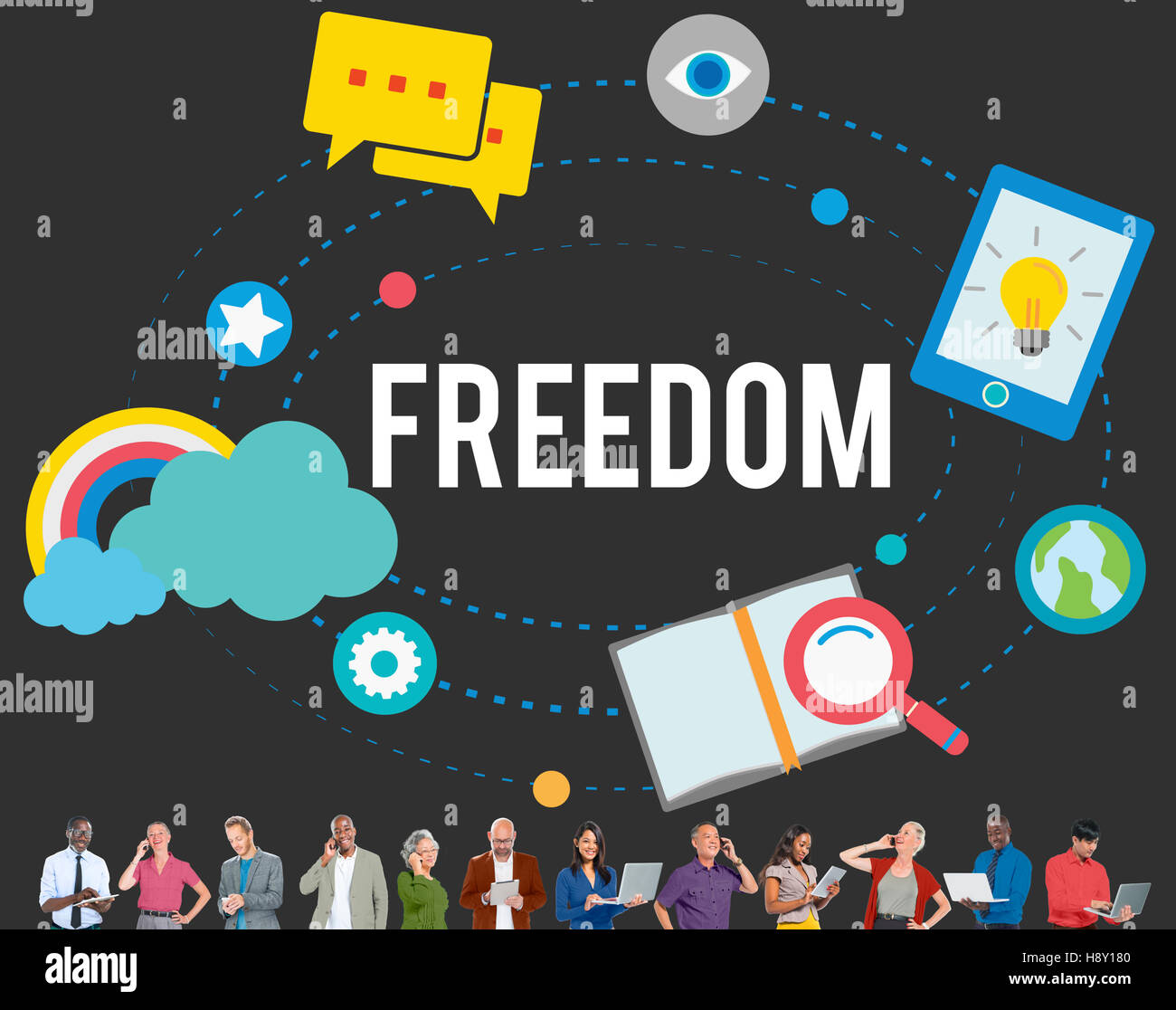 Freedom Free Inspiration Emancipation Independence Concept Stock Photo ...
