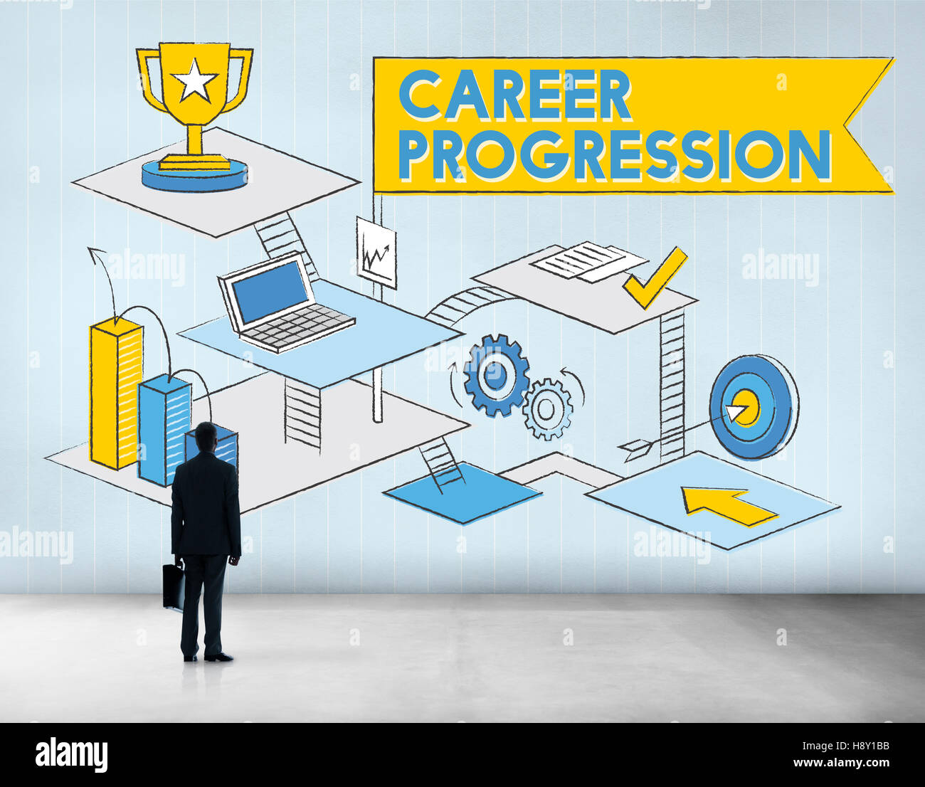Career Progression Promotion Achievement Success Concept Stock Photo ...