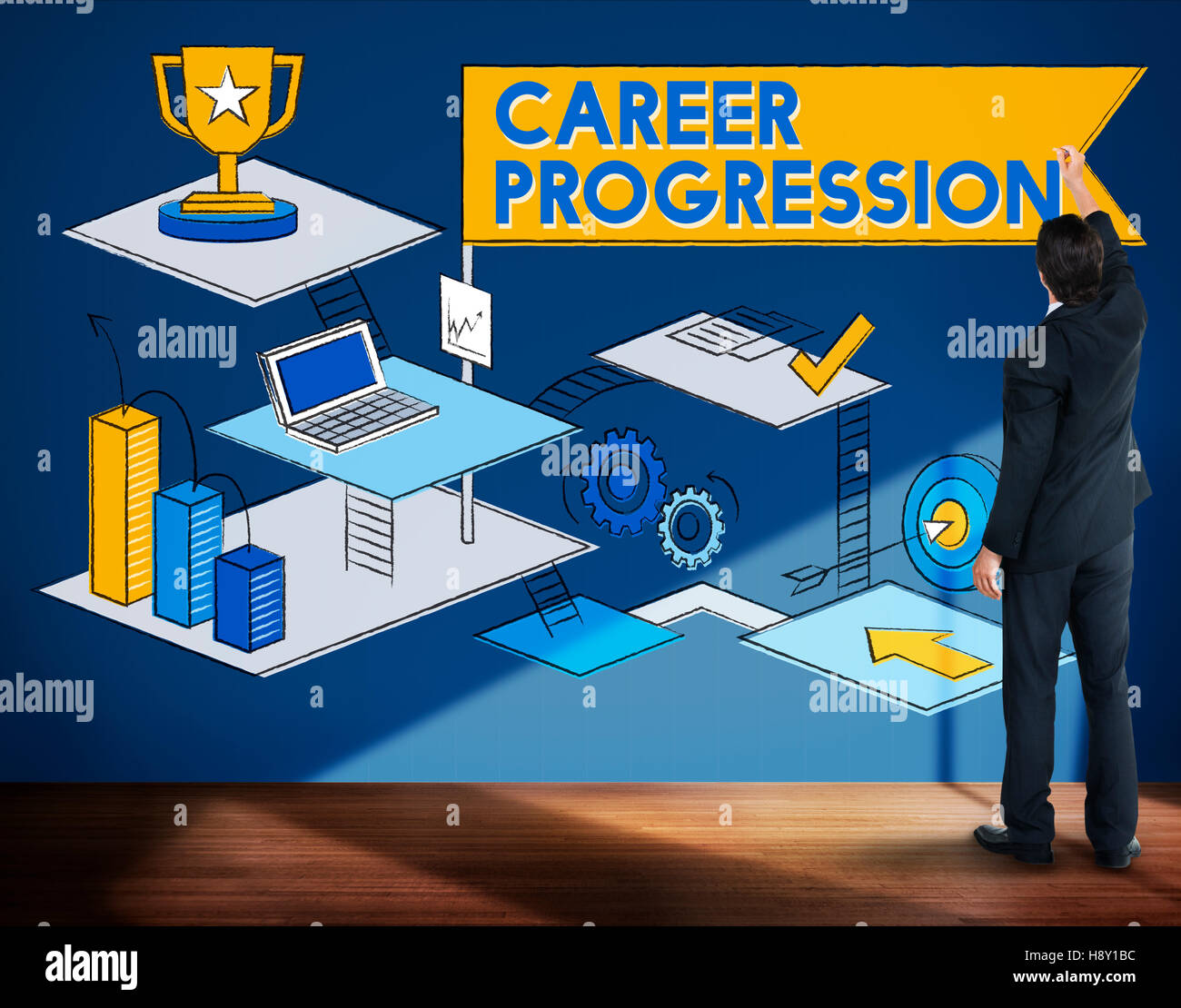 Career Progression Promotion Achievement Success Concept Stock Photo ...