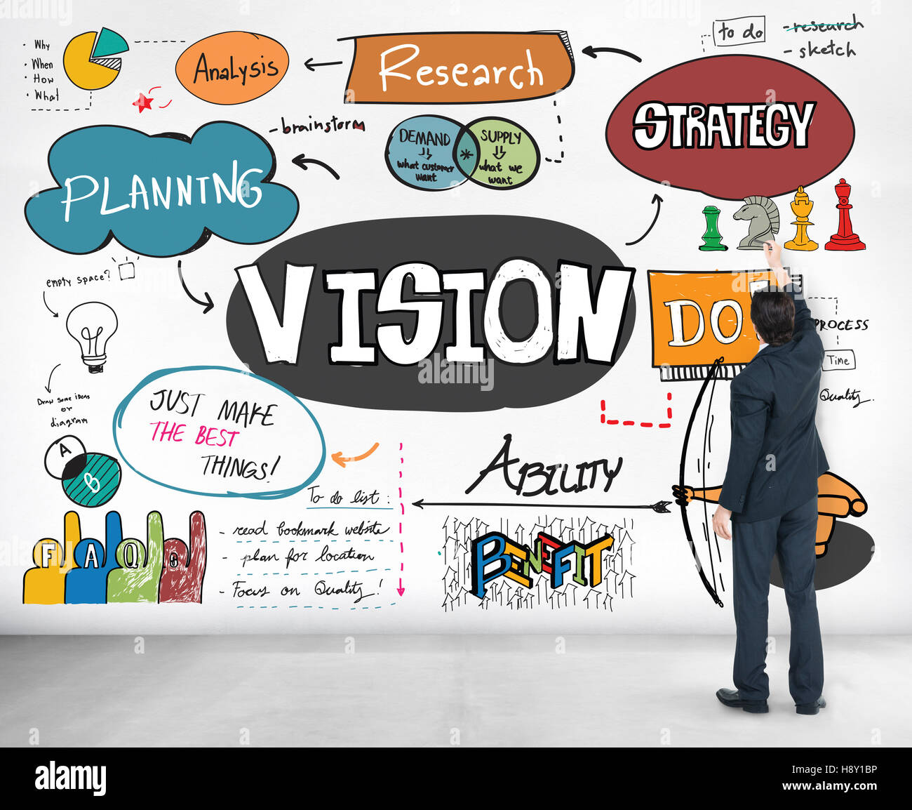 Vision Business Strategy Research Drawing Concept Stock Photo - Alamy