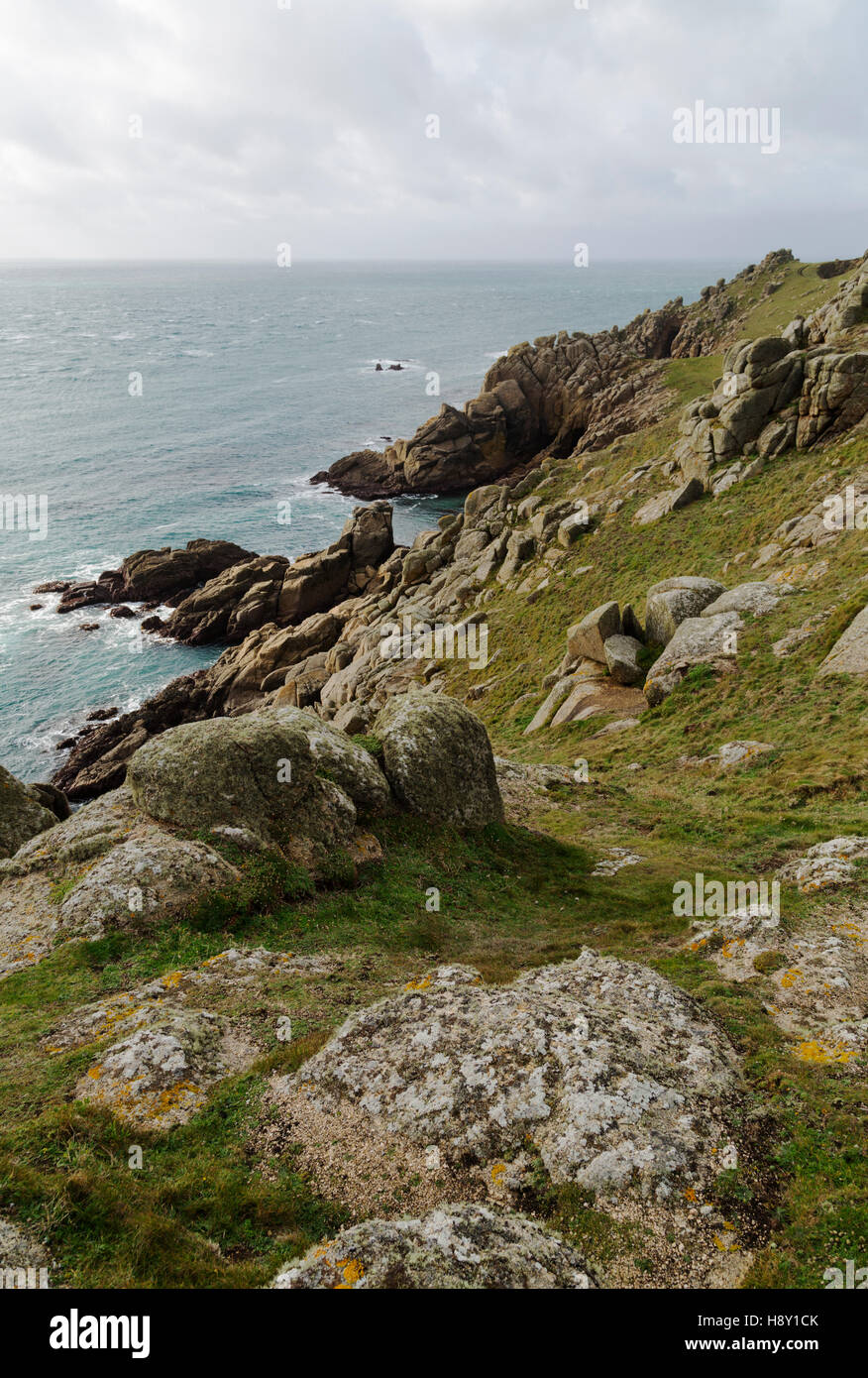 Rugged coastline at Gwennap Head in Cornwall Stock Photo - Alamy