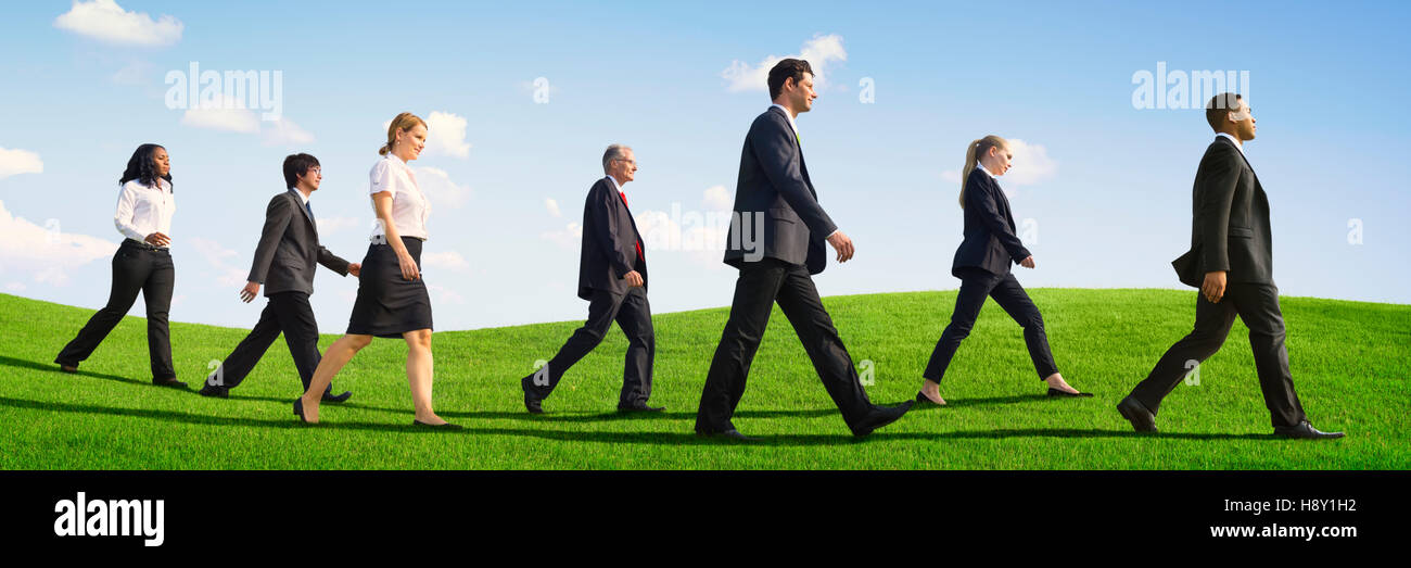 Business People Walking Outdoors the Way Forward Concept Stock Photo ...