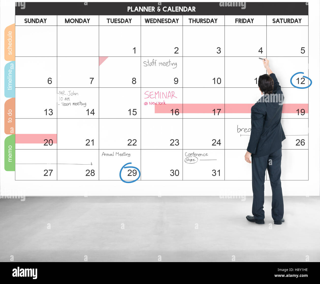 Calender Planner Organization Management Remind Concept Stock Photo - Alamy