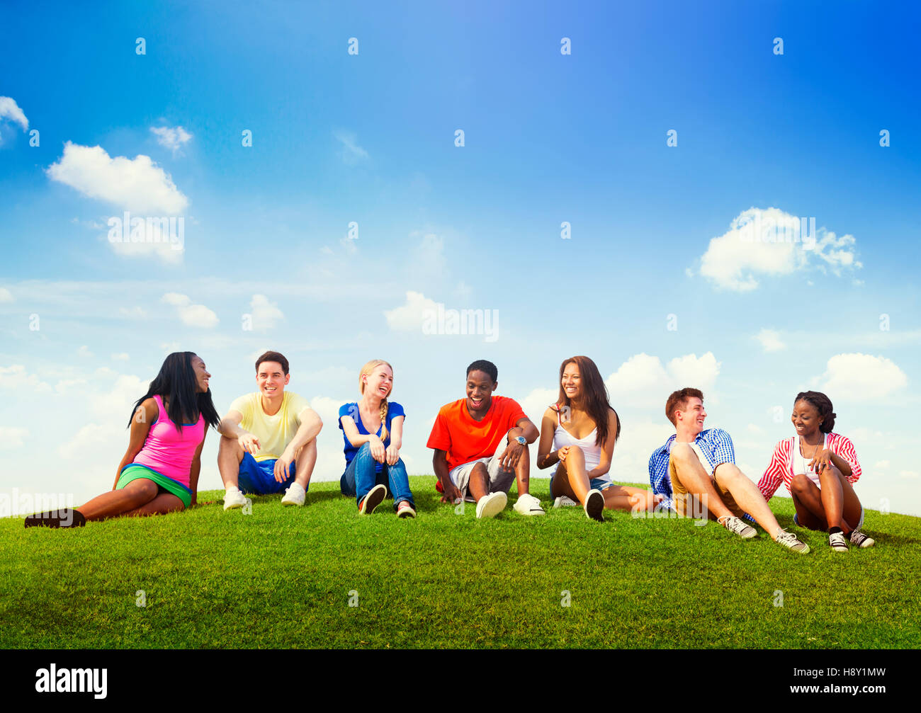 Teenage Celebration Friendship Togetherness Unity Concept Stock Photo ...
