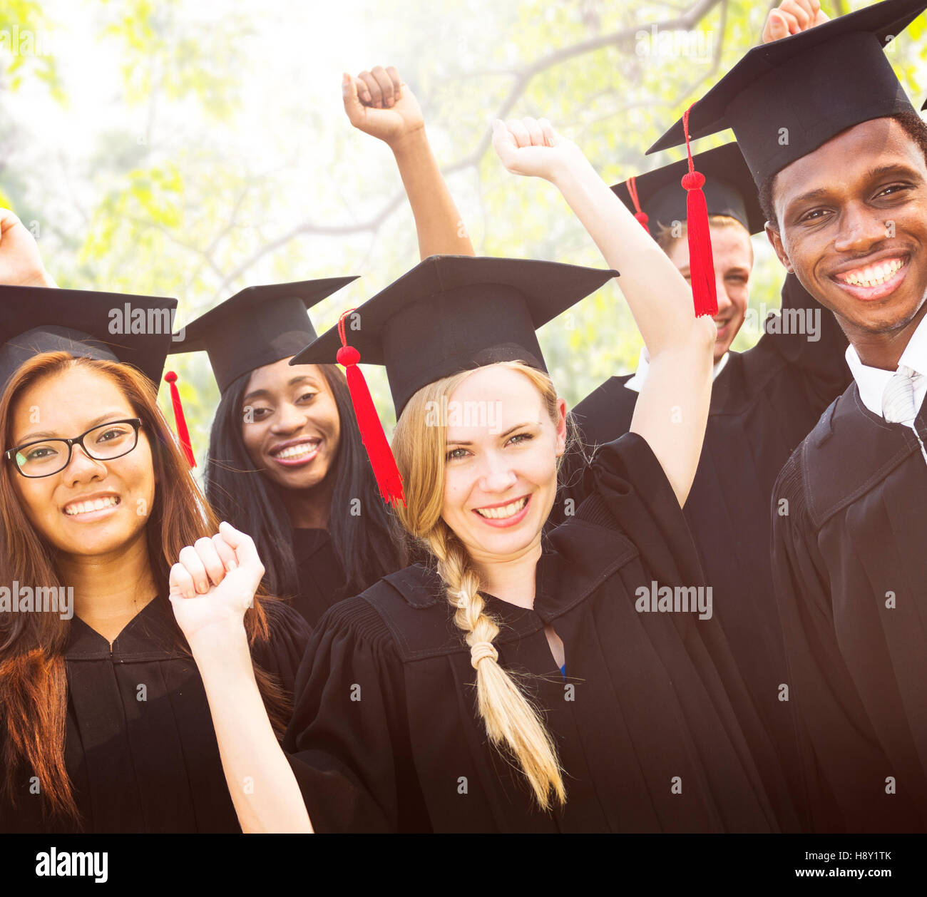 Diversity Students Graduation Success Celebration Concept Stock Photo ...