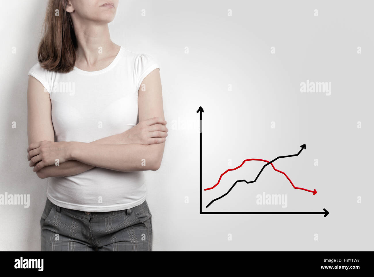 business woman with a graph Stock Photo - Alamy