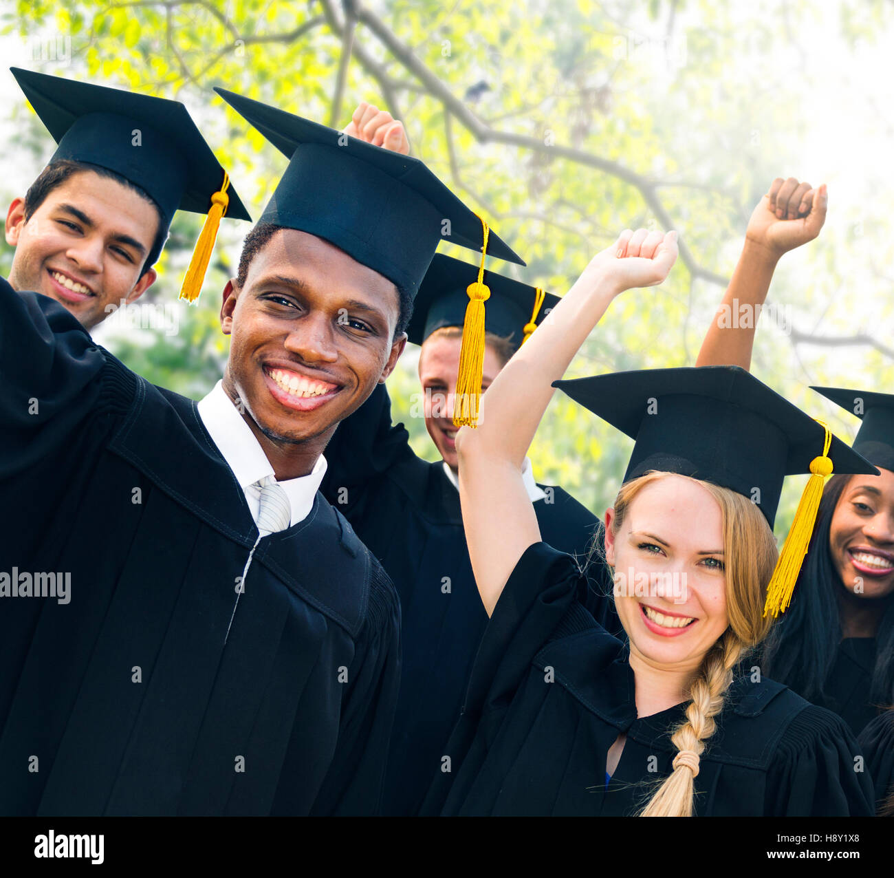 Diversity Students Graduation Success Celebration Concept Stock Photo ...