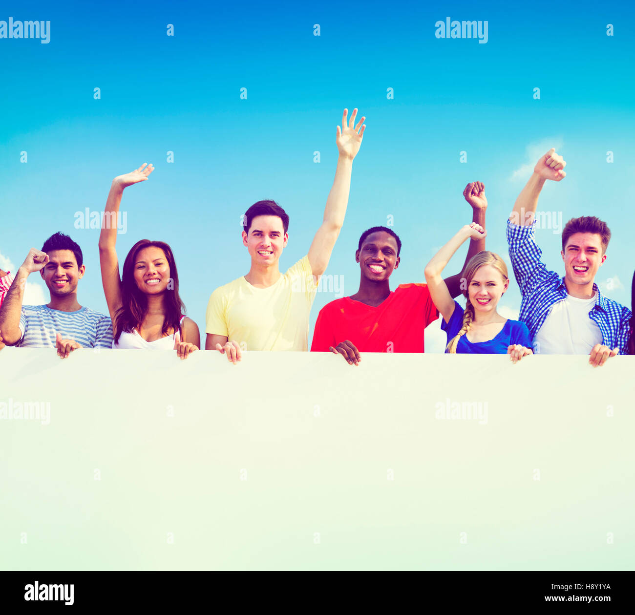 Group Friends Outdoors Volunteer Unity Cooperation Fun Concept Stock ...