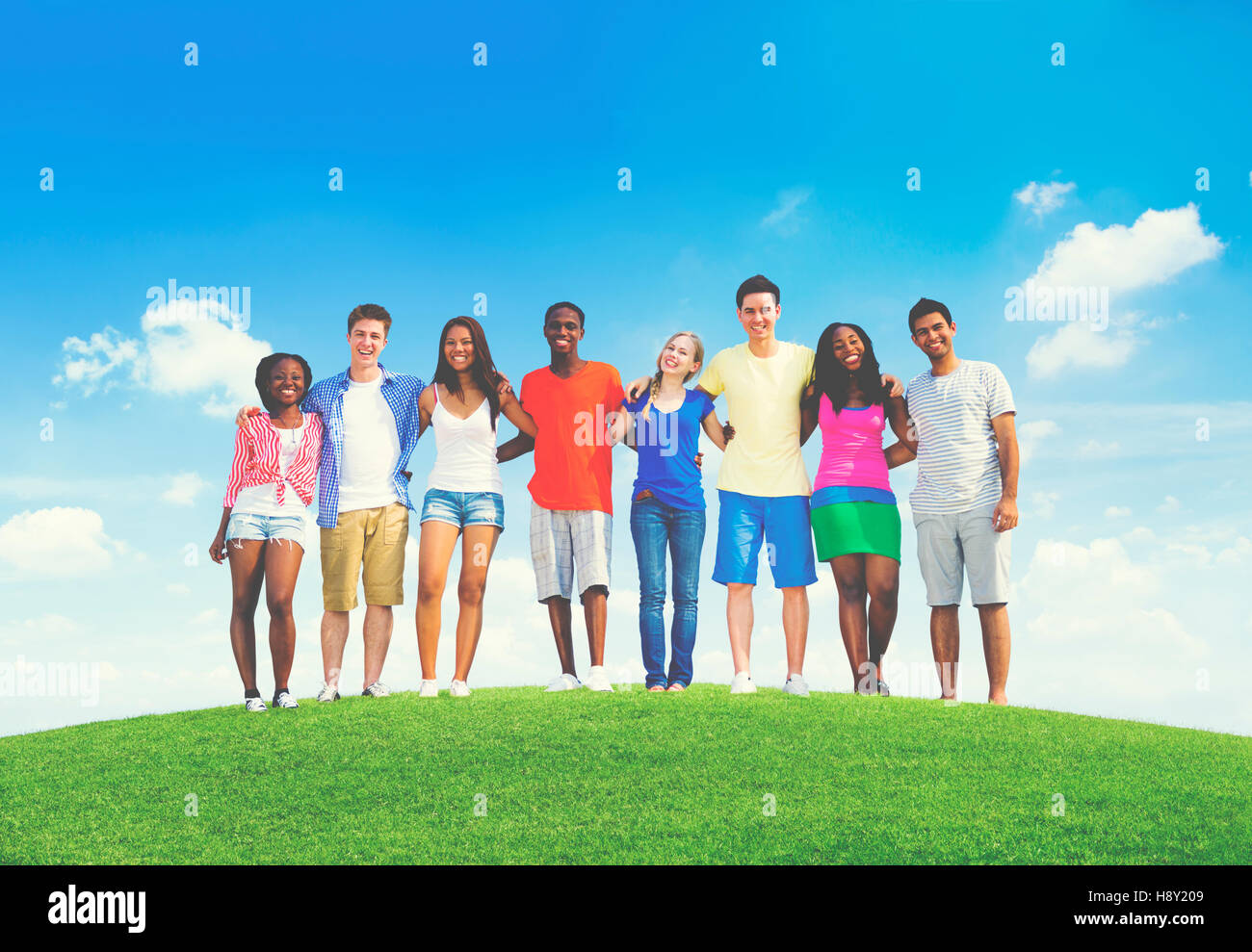 Teenage Celebration Friendship Togetherness Unity Concept Stock Photo ...