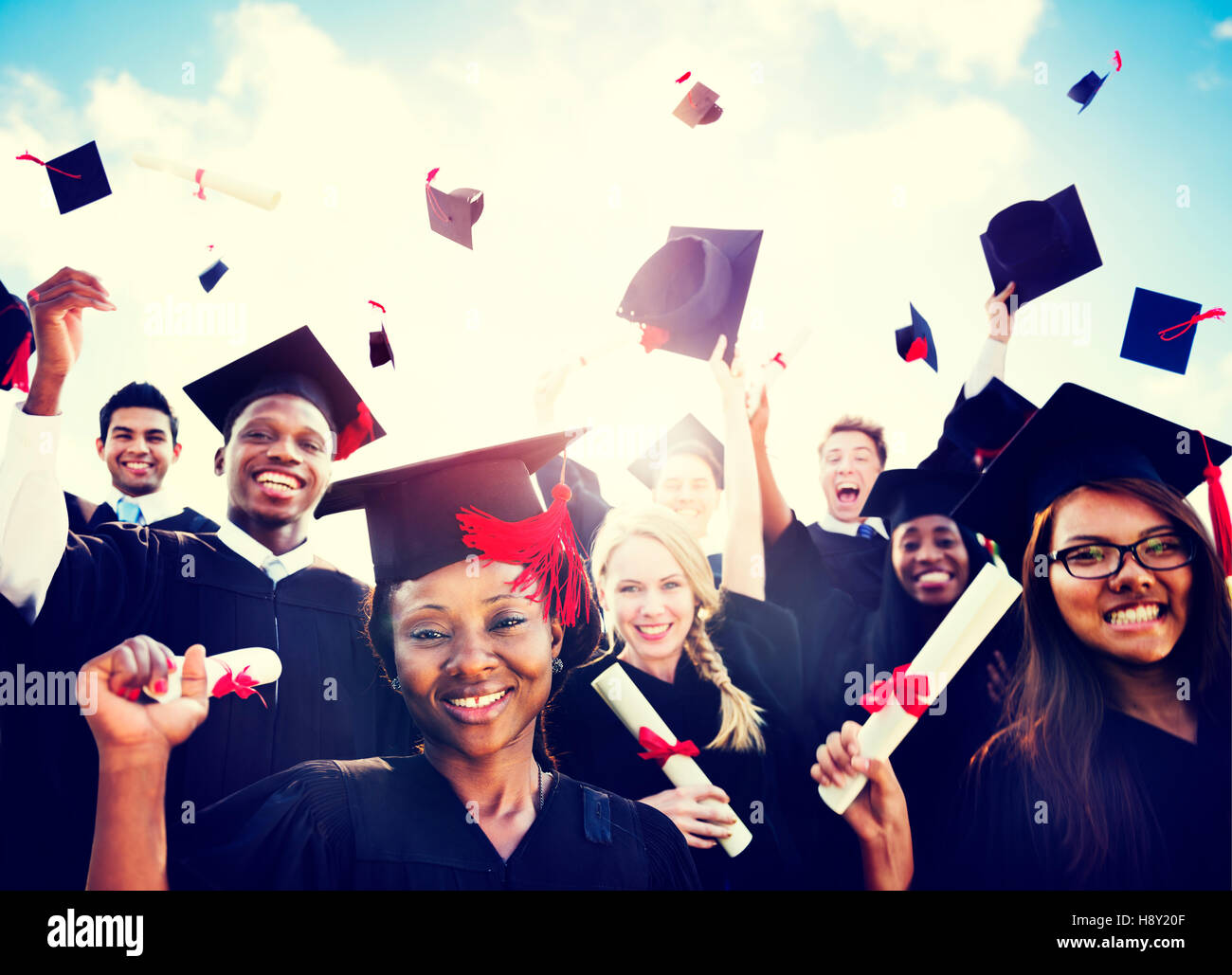 Diverse International Students Celebrating Graduation Concept Stock ...
