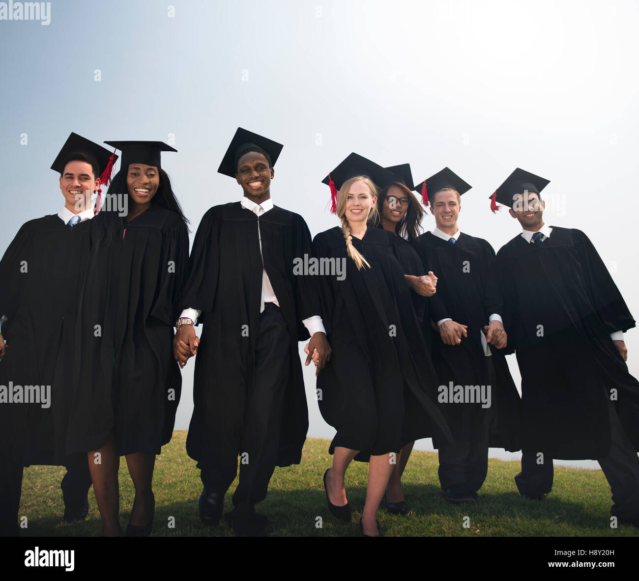 Group Students Happiness Graduation Concept Stock Photo - Alamy
