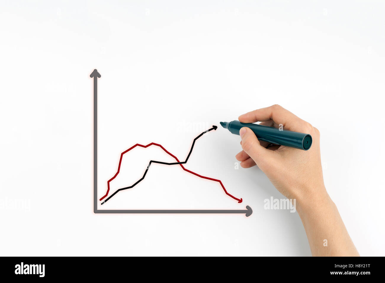 Hand drawing a graph Stock Photo - Alamy