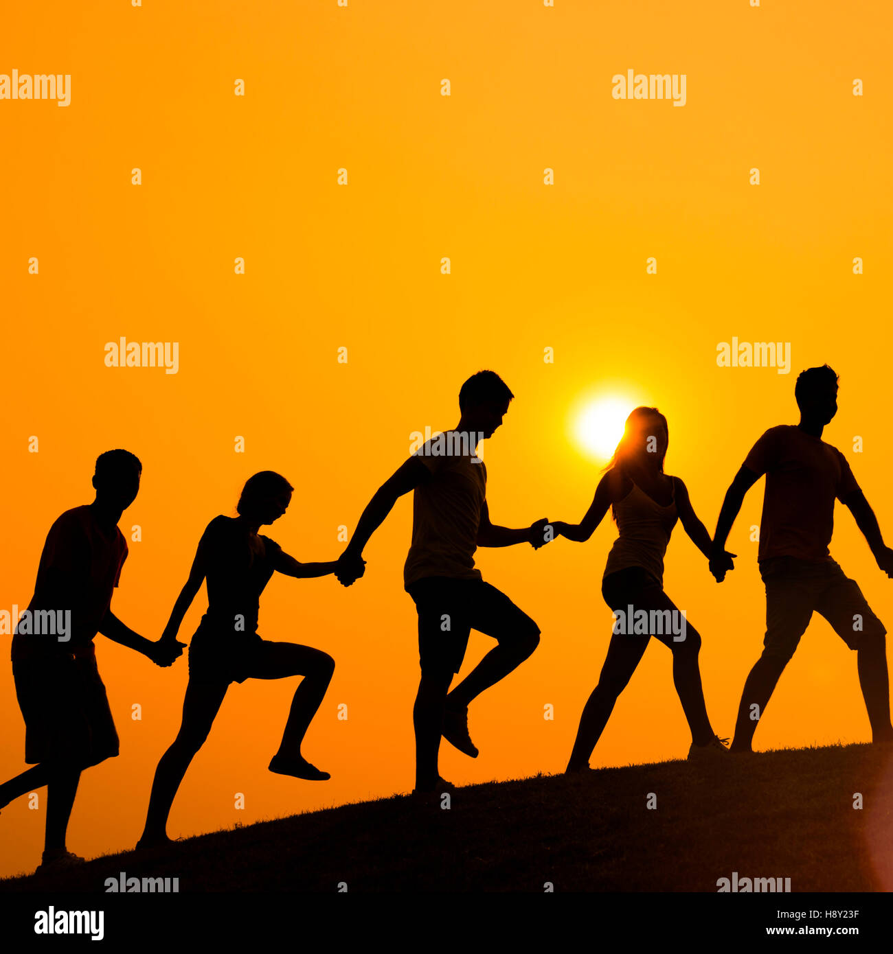 People Friends Friendship Playing Playful Walking Concept Stock Photo ...