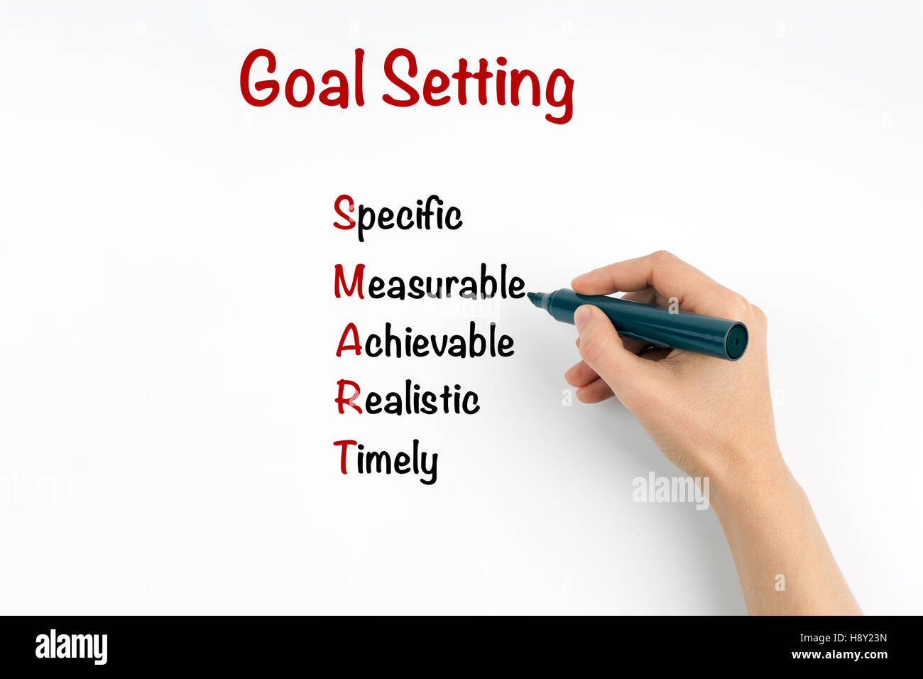 Hand writing smart goal Stock Photo - Alamy