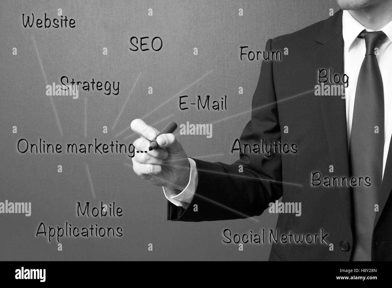 Hand text online education Black and White Stock Photos & Images - Alamy