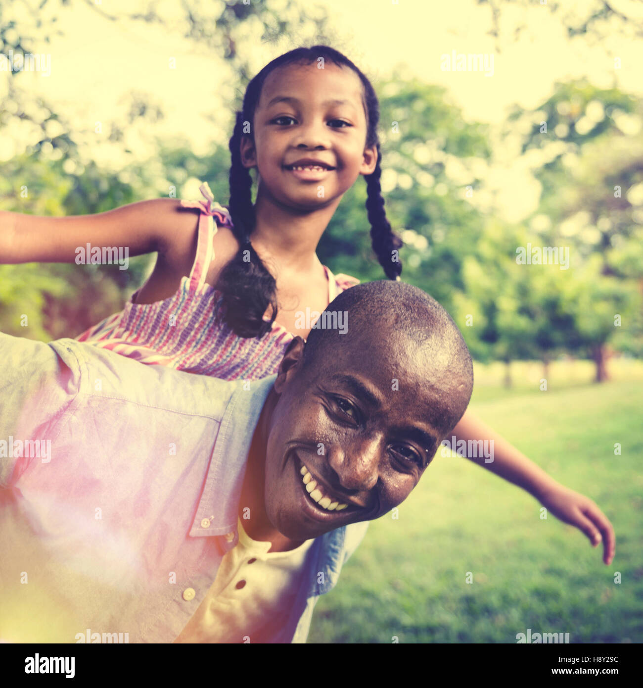 African Family Happiness Holiday Vacation Activity Concept Stock Photo ...