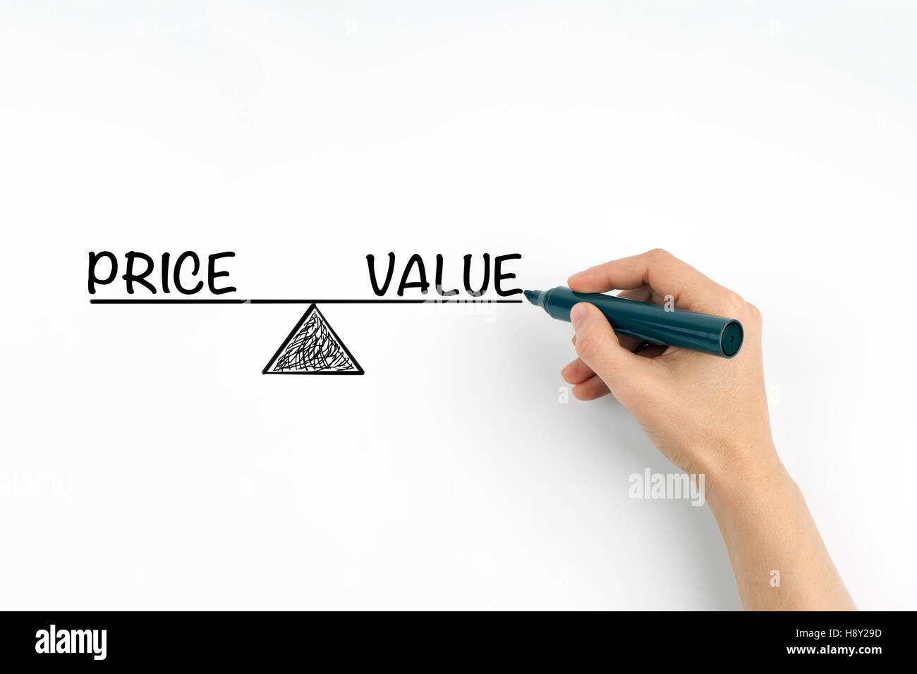 Price and Value balance Stock Photo - Alamy