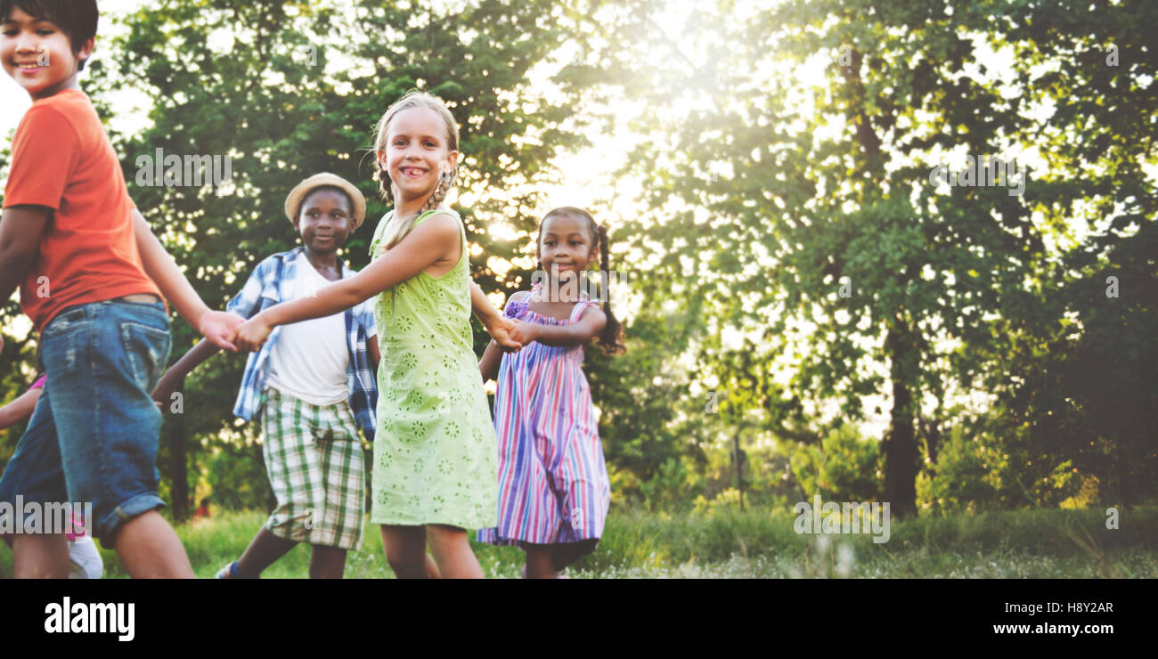 Children Friendship Togetherness Smiling Happiness Concept Stock Photo ...