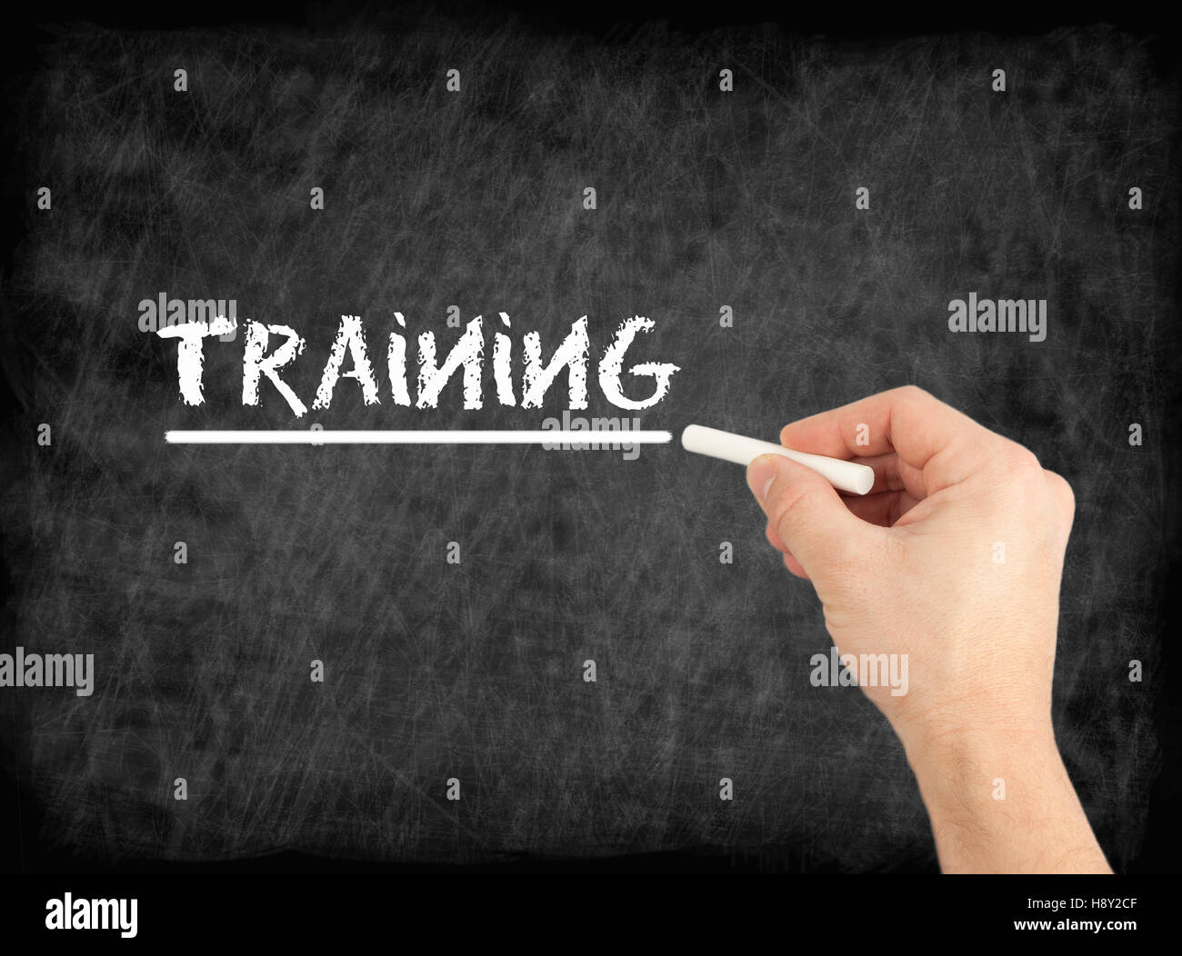 Training - hand writing text on chalkboard Stock Photo - Alamy