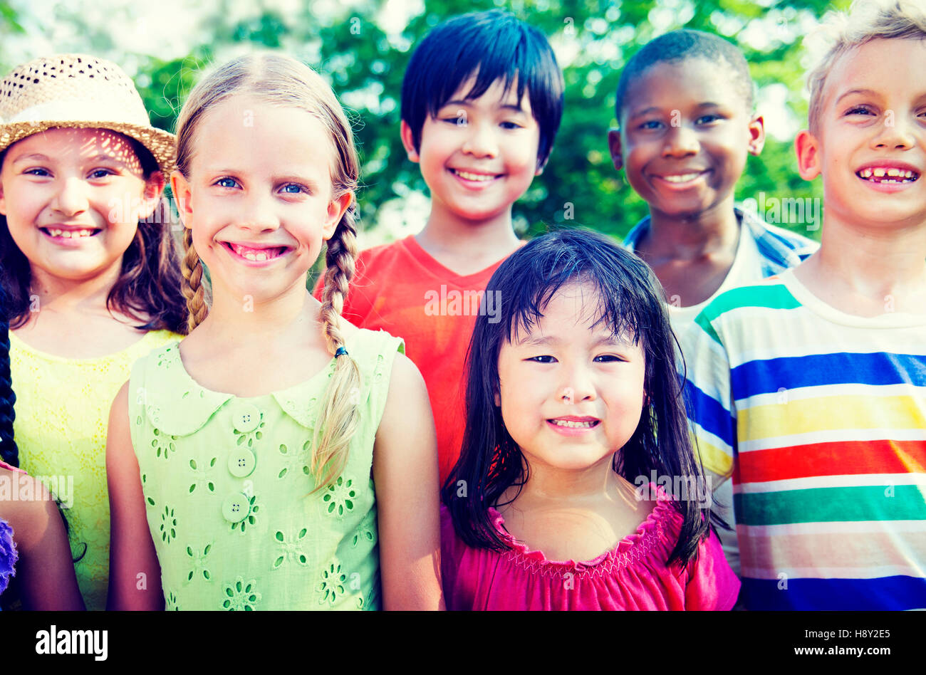 Group of Children Smiling Cheerful Concept Stock Photo - Alamy
