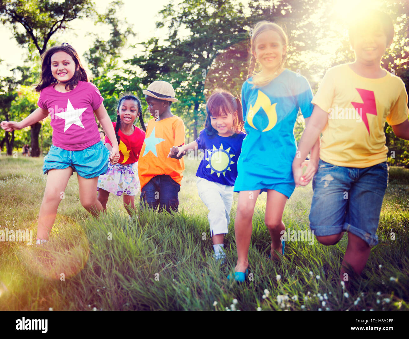 Children Friendship Togetherness Smiling Happiness Concept Stock Photo ...