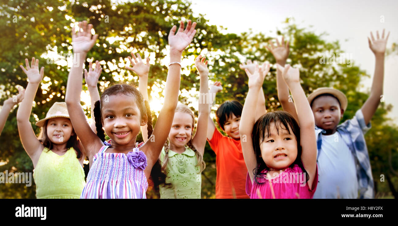 Children Friendship Togetherness Smiling Happiness Concept Stock Photo ...