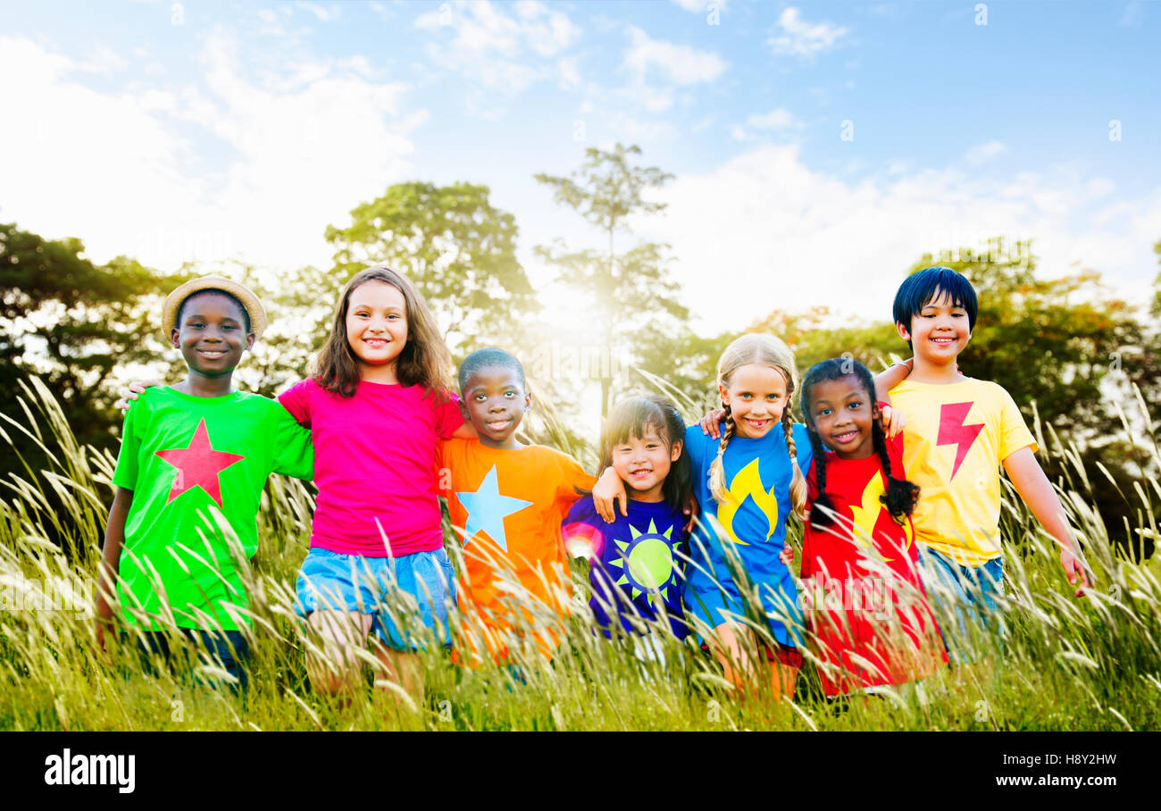 Children Friendship Togetherness Smiling Happiness Stock Photo - Alamy