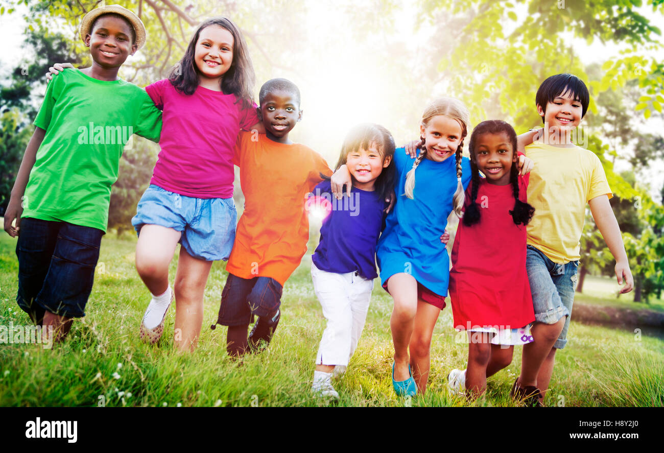 Children Friendship Togetherness Smiling Happiness Stock Photo - Alamy